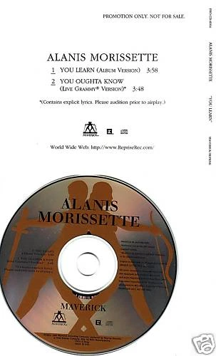ALANIS MORISSETTE YOU Learn / Outta know LIVE PROMO CD single comme ...