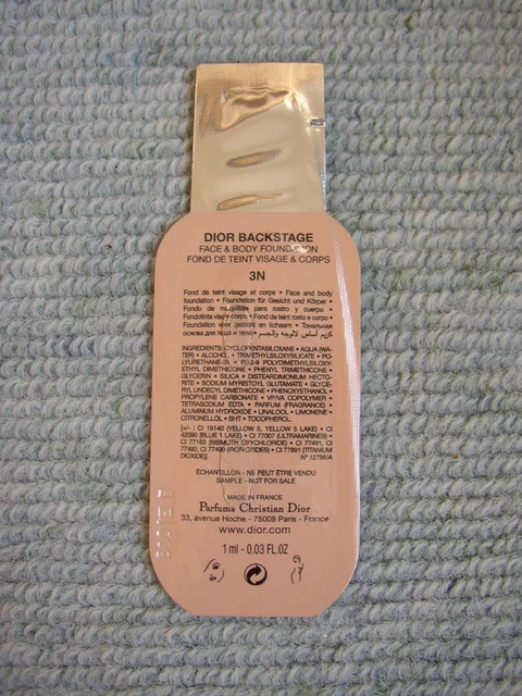 NEW CHRISTIAN DIOR Backstage Face & Body foundation Sample Shade 3N ...