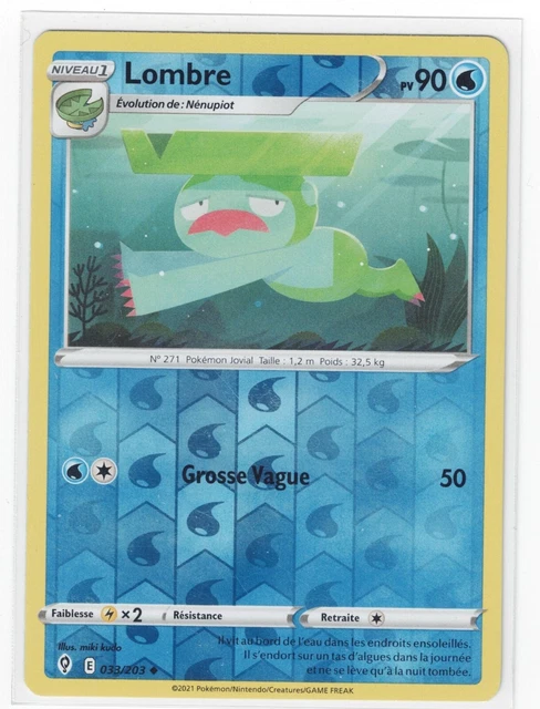 CARTE POKÉMON LOMBRE 033/203 Reverse - Evolution Céleste - Epée et Bouclier FR EUR 2,00 ...