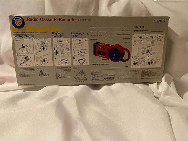 VINTAGE MY FIRST Sony CFM 2000 Radio Cassette/tape. In Box $30.00 ...