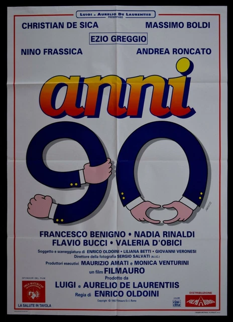 MANIFESTO 2F ANNI 90 Greggio De Sica Boldi Frassica Roncato Vacanze ...