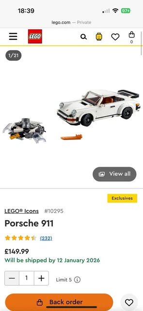 LEGO ICONS PORSCHE 911 10295 Complete Box Brand New In Han’s Double ...