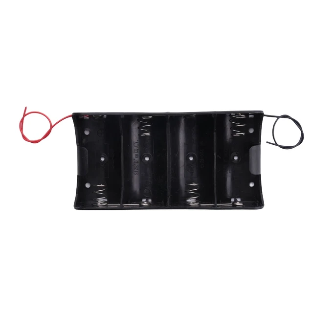 SPRING CLIP BLACK 4 x 1.5V D Size Battery Batteries Holder Case ...