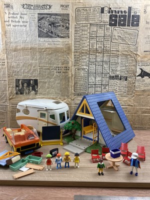 VINTAGE PLAYMOBIL GEOBRA Famobil Caravan Hut Bundle Extras People 1981 ...