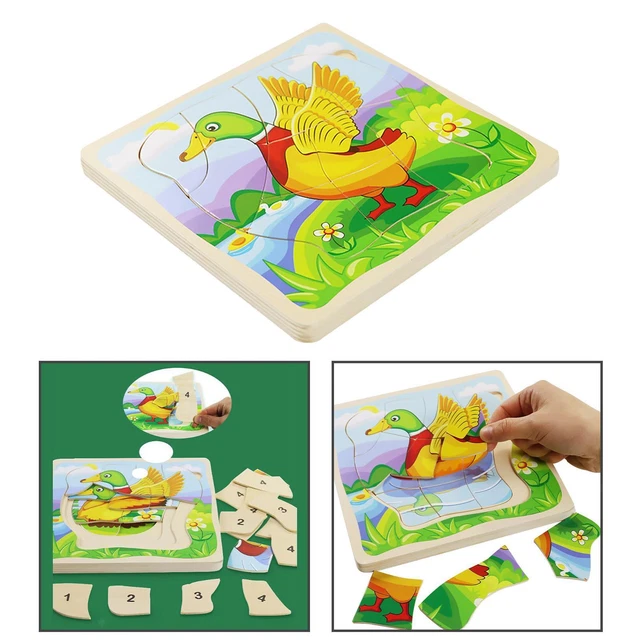 WOOD DUCK LIFE Cycle Puzzle Montessori Cartoon for Interaction gift £16 ...