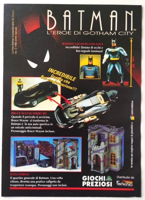 PUBBLICITA' BATMAN GIOCHI Preziosi Batcaverna Bruce Wayne Jet Giocheria ...
