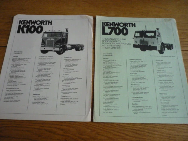 KENWORTH K100 & L700 TRUCK, LORRY, COMMERCIAL BROCHURE jm £6.99 ...