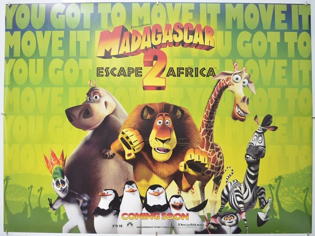 MADAGASCAR 2 - ESCAPE 2 AFRICA (2008) Quad Movie Poster - Chris Rock ...