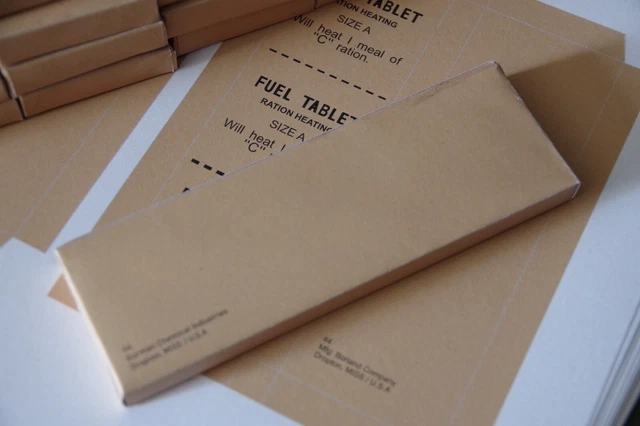 WW2 US ARMY Cooker C Ration Heater Fuel Tablet boxes. Fit 45mm Hexi ...