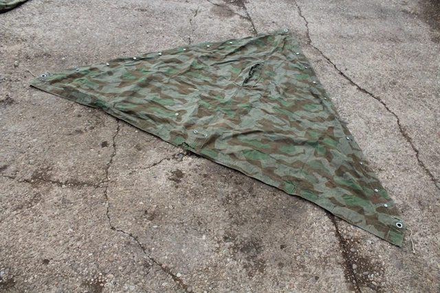 WW2 GENUINE German Wehrmacht Zeltbahn good colours, after long service ...
