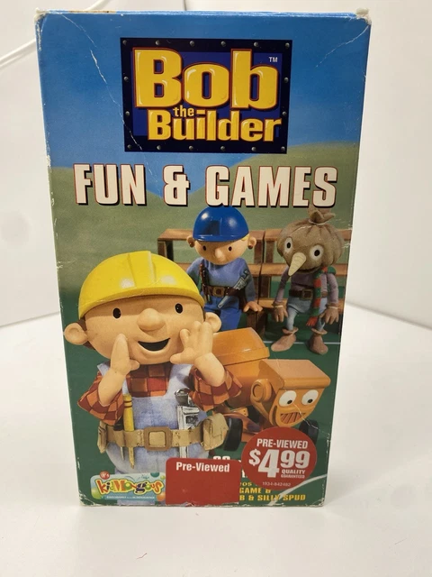 BOB THE BUILDER Fun And Games VHS Rare Blockbuster Kidmongous Rental £ ...