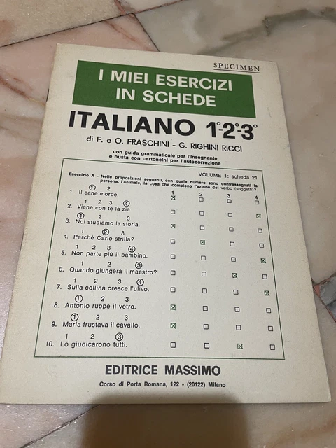 SCHEDE I MIEI Esercizi Di Italiano 1 2 3 Ricci Fraschini Scuola ...