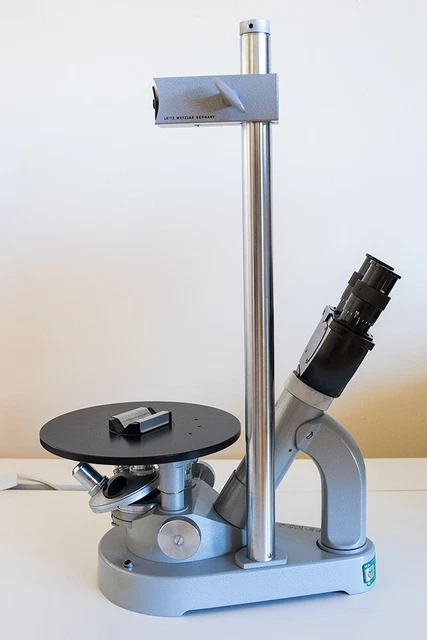VINTAGE LEITZ WETZLAR Germany inverted microscope with 3 Leitz ...