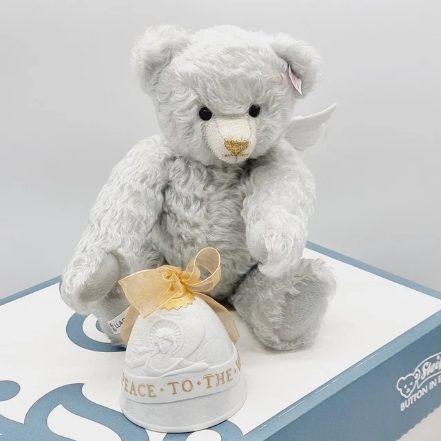 STEIFF 676833 TEDDYBÄR Angel Engel mit Flügeln Lladro Porzellan Glocke ...