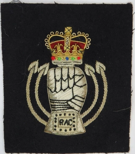 ROYAL ARMOURED CORPS Cap badge pattern Blazer Badge bullion Queen's ...