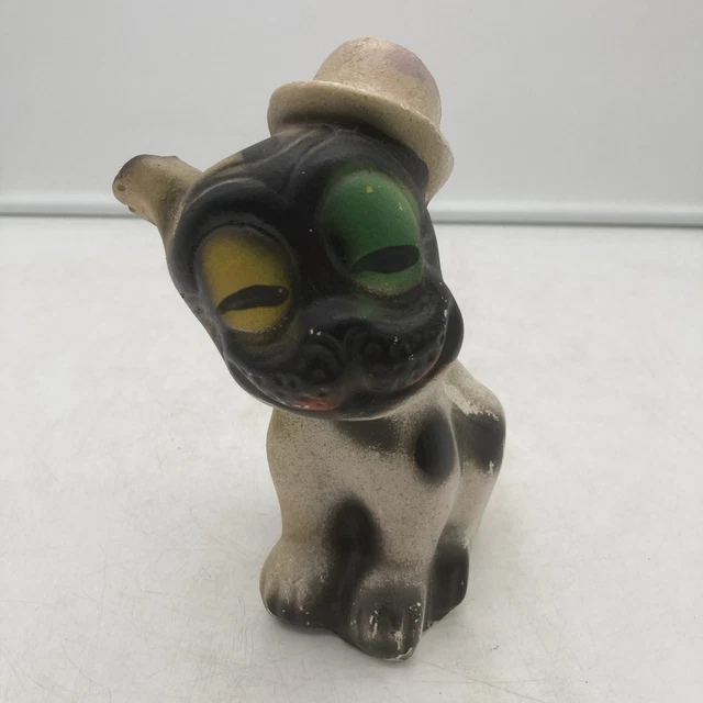 VINTAGE 1920’S BONZO THE DOG with Derby Hat Carnival Fair 7” Chalkware ...