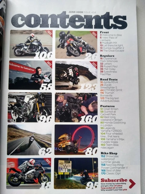 BIKE MAGAZINE JUNE 2009 Aprilia Rsv4 Ktm 990 Smr £3.31 - PicClick UK