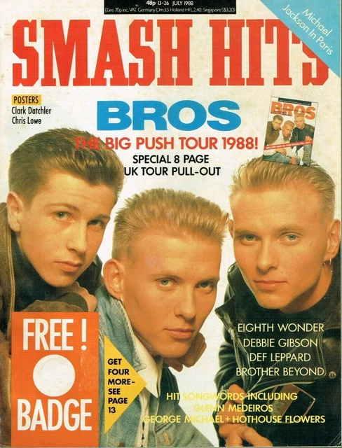 SMASH HITS CLARK Datchler Patsy Kensit Debbie Gibson INXS Bros Pet Shop ...