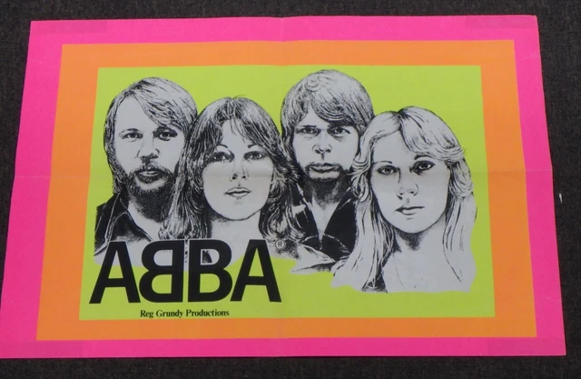 VERY RARE VINTAGE 1976 ABBA Australia Promo Poster for Reg Grundy ...