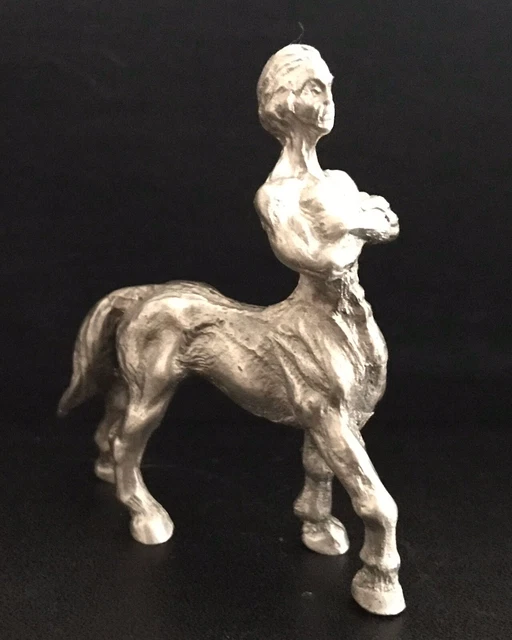 PEWTER CENTAUR HALF Man Horse Greek Mythology Silver Metal Figurine ...