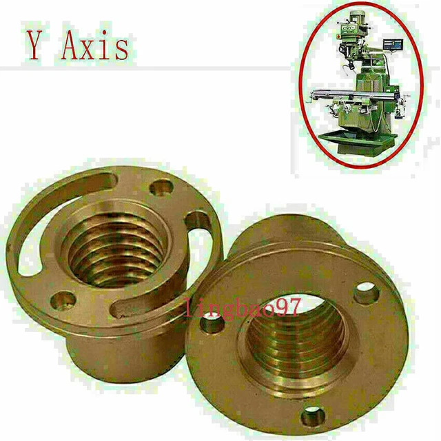 MILLING MACHINE PART Longitudinal Brass Feed Nut Y Axis For Bridgeport ...
