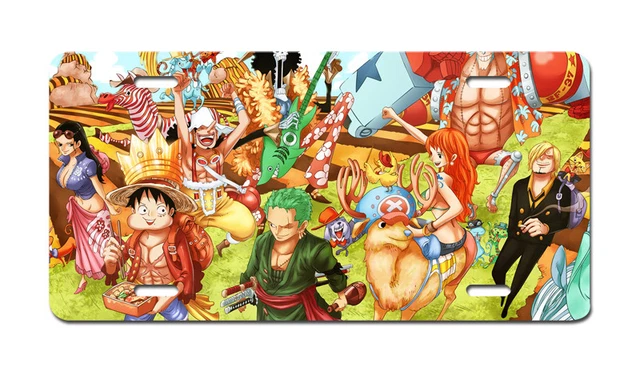 ONE PIECE ZORO Nami Luffy Anime Manga License Plate Auto Truck Car Tag ...
