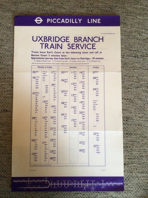 LONDON UNDERGROUND PICCADILLY Line Uxbridge Branch Train Service 1975 ...