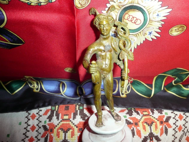 ANTIQUE CAST BRONZE Ancient Greek/Roman God'Hermes or Mercury'Statue ...