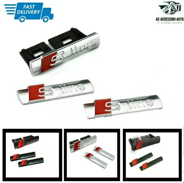 KIT 3 PZ Audi S-Line 3D Adesivo Logo Stemma Badge A1 A3 A4 A5 A6 A7 Q2 Q3 Q5 Tt EUR 13,90 ...