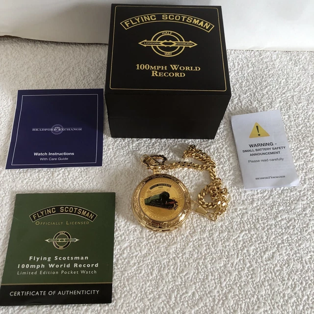 FLYING SCOTSMAN POCKET Watch. 100mph World Record. Bradford Exchange ...
