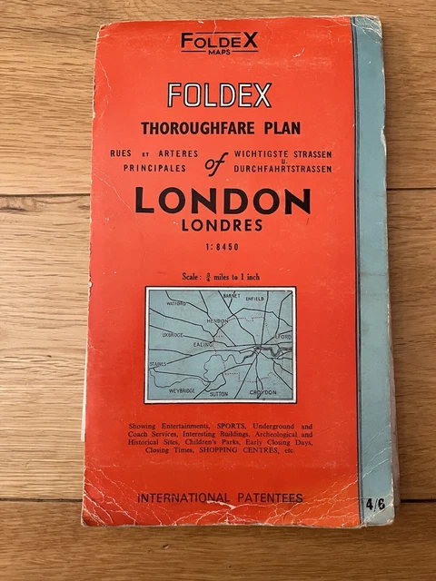 FOLDEX THOROUGHFARE PLAN Of London £6.99 - PicClick UK