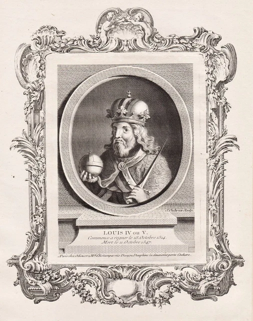 LUDWIG IV DER Bayer HRR Kaiser König Wittelsbach Kupferstich Portrait ...