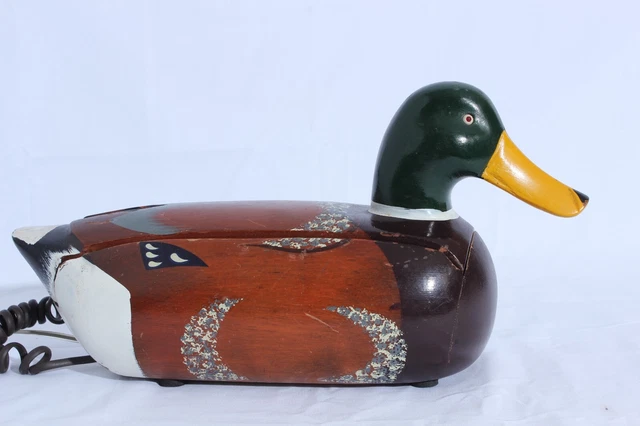 VINTAGE 80S TELEMANIA Wood Mallard Duck Quack Landline Phone Jersey ...
