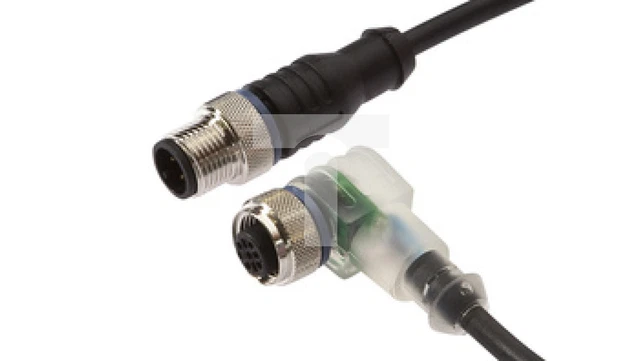 SELF-ASSEMBLY CONNECTOR M12 right angle female 4-pin M12 male straight ...