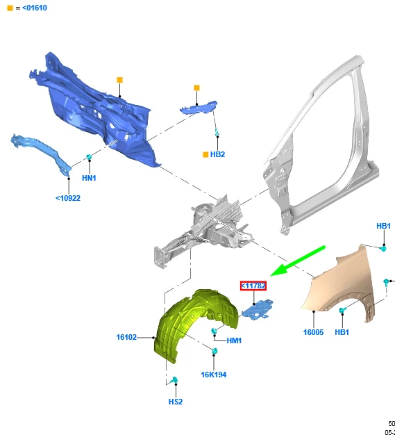 FORD PUMA DEFLETTORE parafango anteriore sinistro 2495183 L1TB-111E57 ...