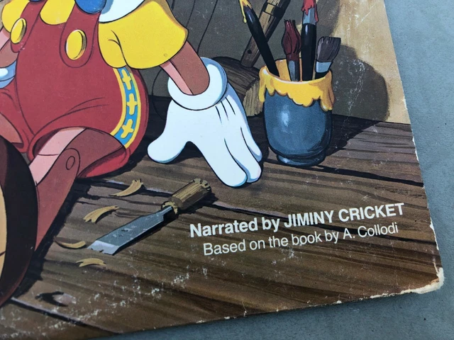 RARE WALT DISNEYS Vtg Full Read Along Story & Songs From Pinocchio 3905 ...
