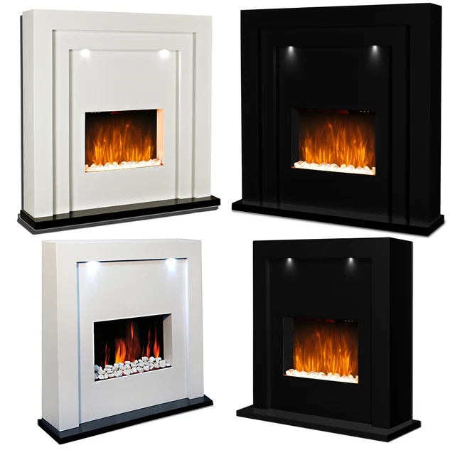 ELECTRIC FIRE FIREPLACE Inset Standing Surround LED Lights Lighting ...