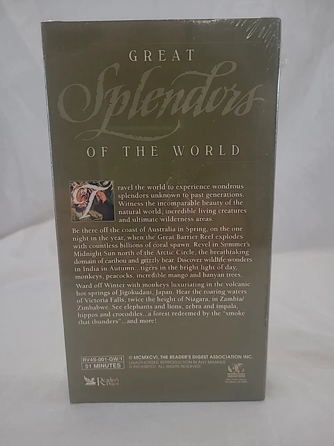 GREAT SPLENDOURS OF Nature of the World - Reader’s Digest VHS Sealed ...
