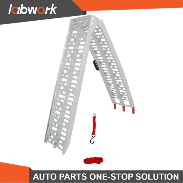 LABWORK ALUMINUM FOLDING Motorcycle Lawn Mower Loading Arched Ramps 750 ...