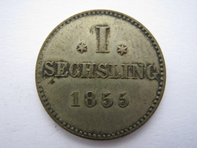 GERMAN STATES HAMBURG 1855 silver 1 Sechsling EF £14.00 - PicClick UK