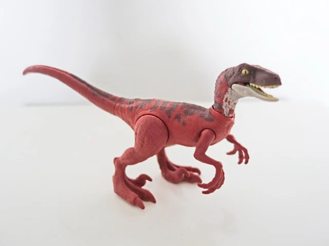 JURASSIC WORLD DOMINION Red Velociraptor Ferocious Pack Dinosaur Figure ...
