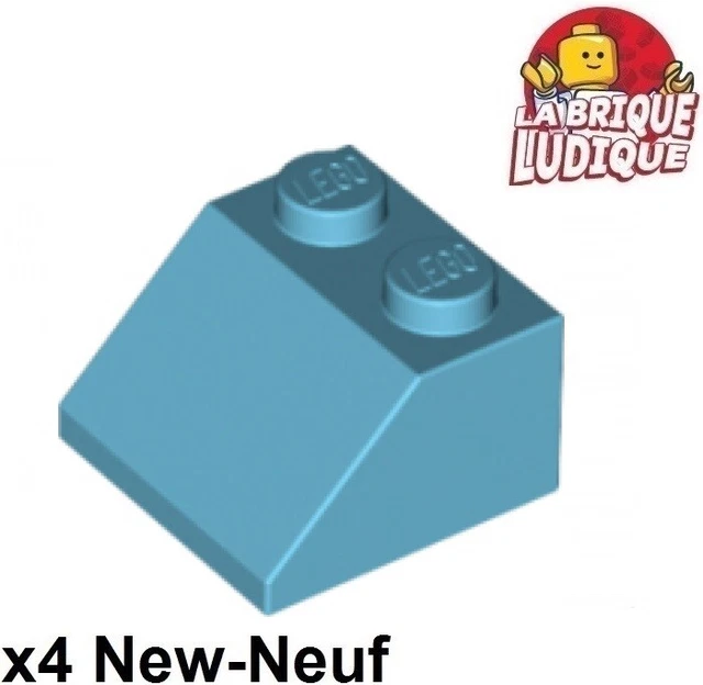 LEGO 4X SLOPE brique pente inclinée toit roof 45° 2x2 azur medium azure ...