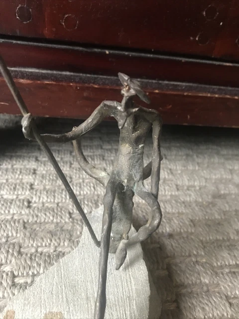 RARE ANCIENNE STATUE DON QUICHOTTE EN BRONZE SIGNÉE Très finement ...