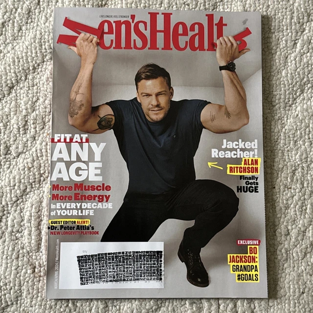 MEN’S HEALTH MAGAZINE March April 2024 ALAN RITCHSON Cover JACKED ...