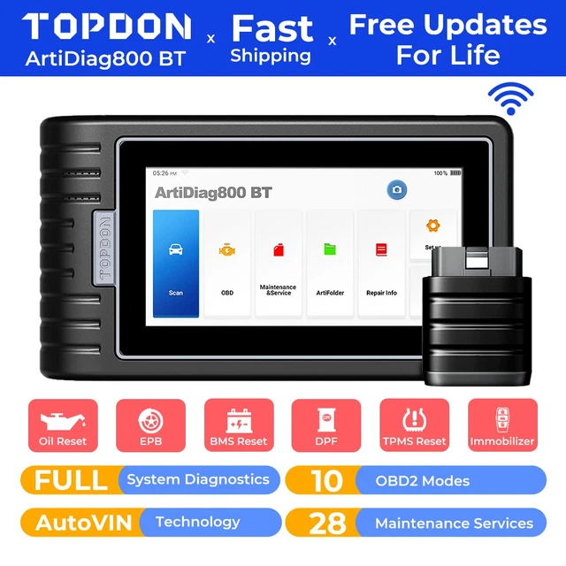 TOPDON ARTIDIAG800BT CAR Diagnostic Tool OBD2 Scanner ALL System ...