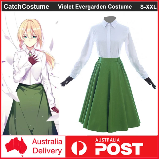 VIOLET EVERGARDEN AUTO Memory Doll Cosplay Costume Shirt Skirt Gloves ...