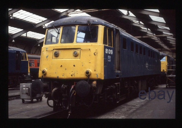 ORIGINAL 35MM SLIDE - AC Electric Class 81 - 81019 on shed at Willesden ...