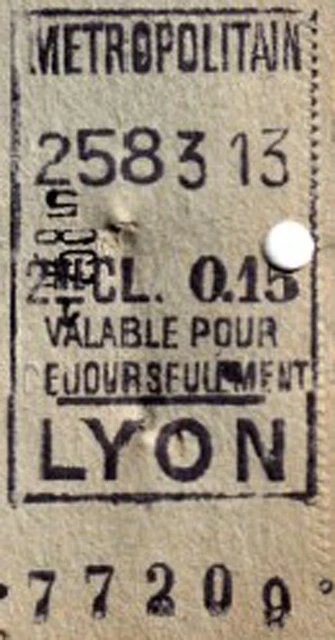 TICKET DE métro Paris CMP 2e classe Station Lyon 1913 EUR 2,00 ...
