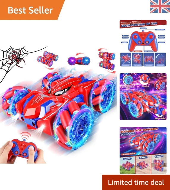 2.4GHZ SPIDER RC Stunt Car - Double-Sided 4WD Monster Truck for Boys 4 ...