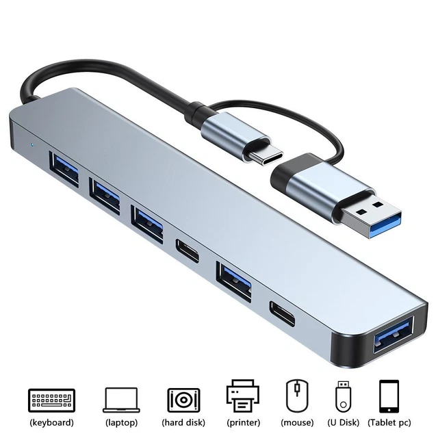 LAPTOP DOCK STATION Expander Type-C Splitter USB 3.0 USB C HUB PD ...